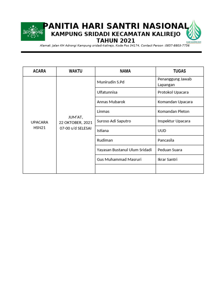 Susunan Upacara HSN | PDF