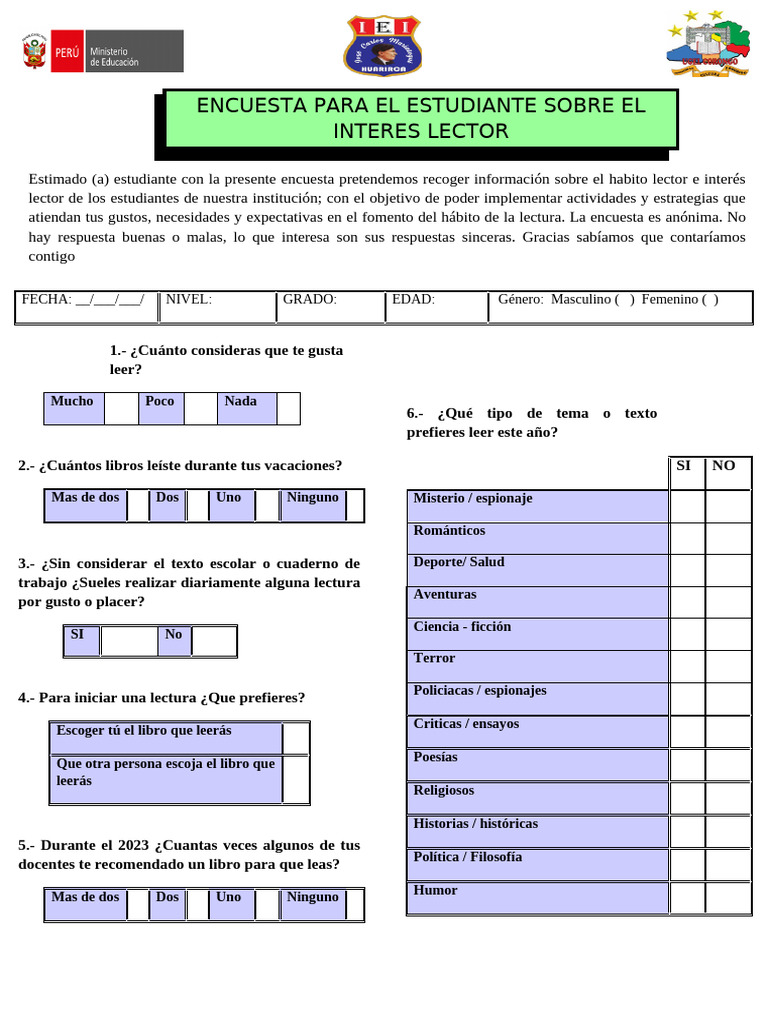 Encuesta Estudiante | PDF | Internet | Blog