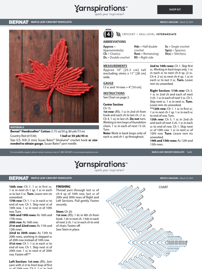 BRC0512-002322M Fall Leaf | PDF | Crochet | Maple