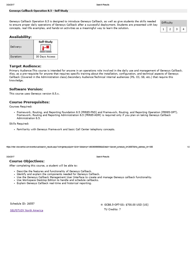 Genesys Callback Operation 8.5 Self Study | PDF | Computing | Software