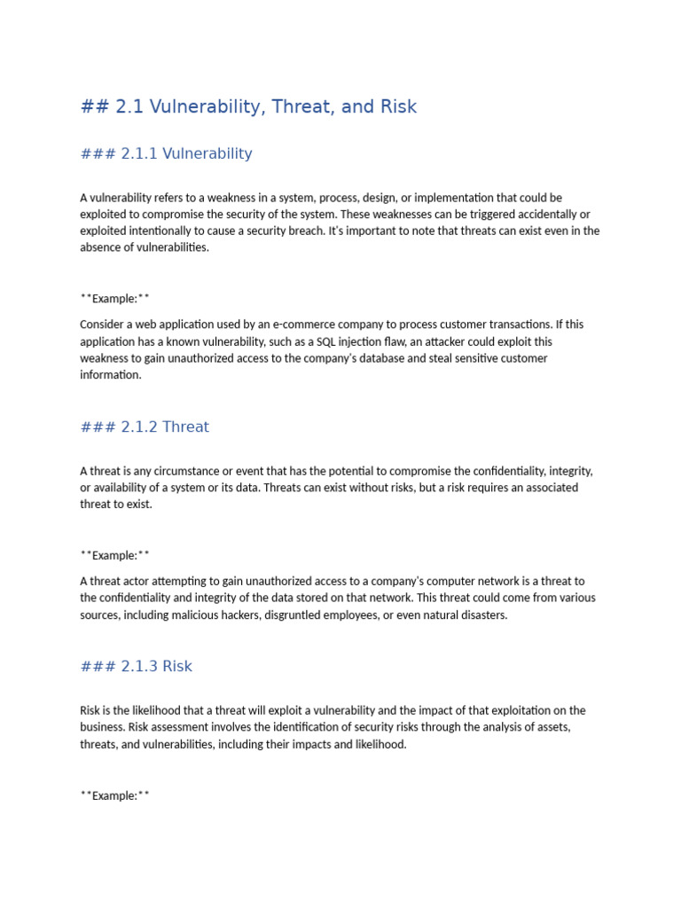 Class 2 Threat & Attack Vectors | PDF | Threat (Computer) | Security