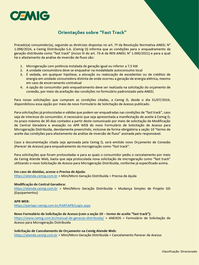 Orientacoes Sobre Fast-Track | PDF