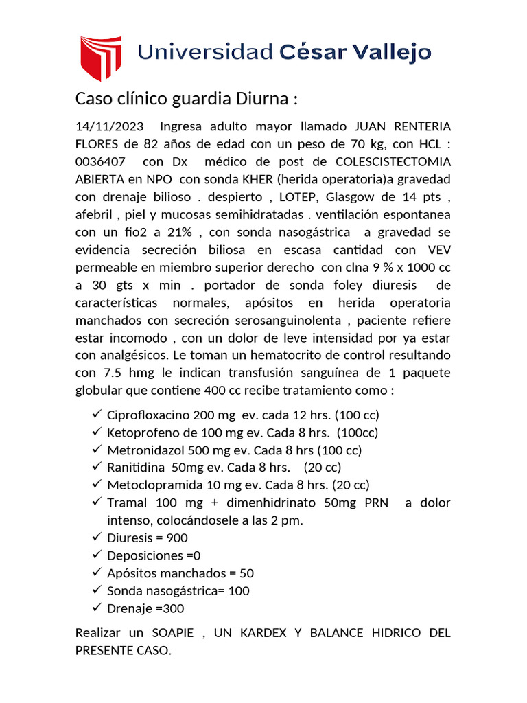 Caso Clínico Guardia Diurna | PDF