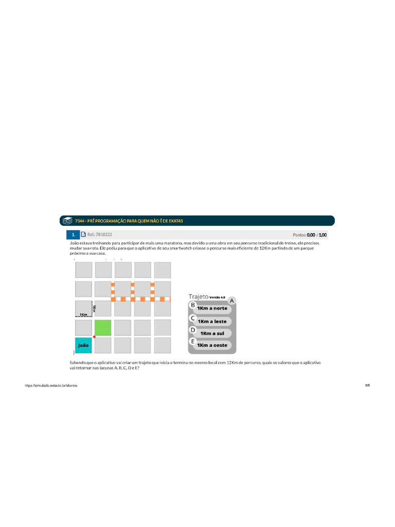 Prova de Programação - Estácio | PDF Prova de Programação - Estácio | PDF