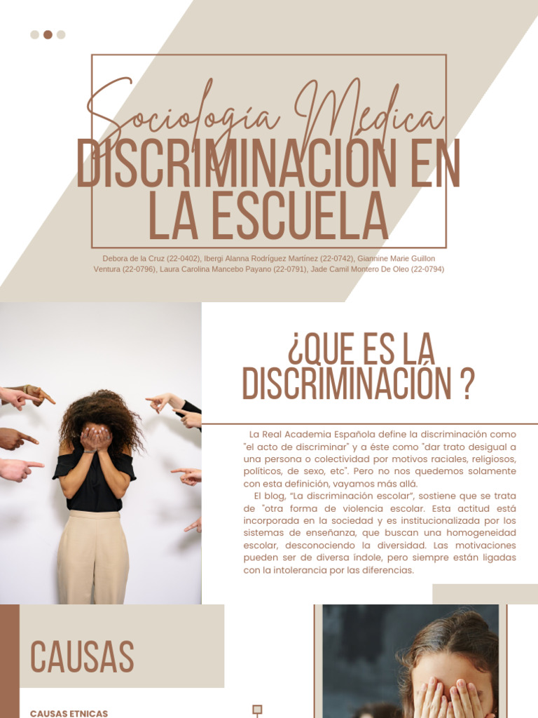 Discriminación Escolar | PDF | Discriminación | Psicología Social