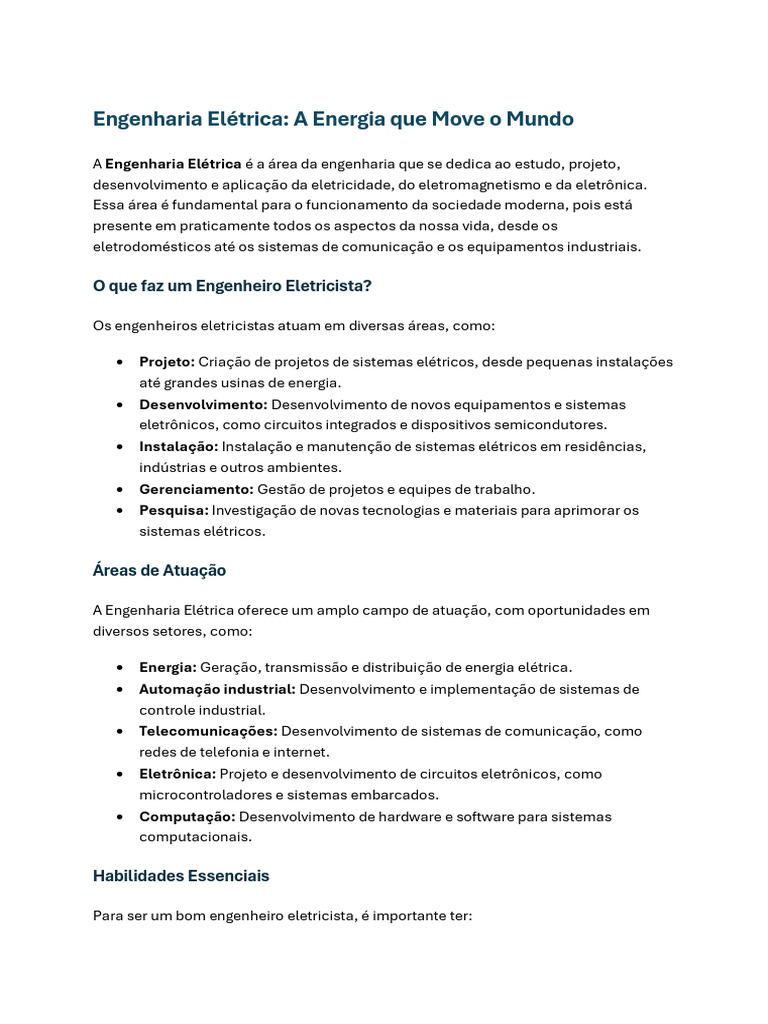 Eng Elétrica Pdf Engenharia Elétrica Engenharia