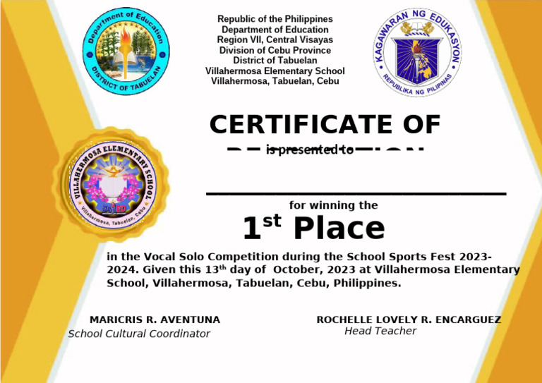 Certificate Vocal Solo | PDF