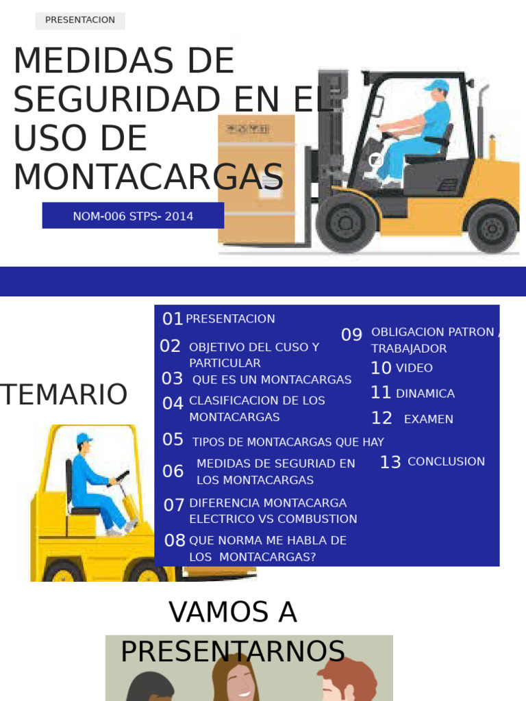 Medidas de Seguridad en El Uso de Montacargas Canva | PDF | Máquina ...