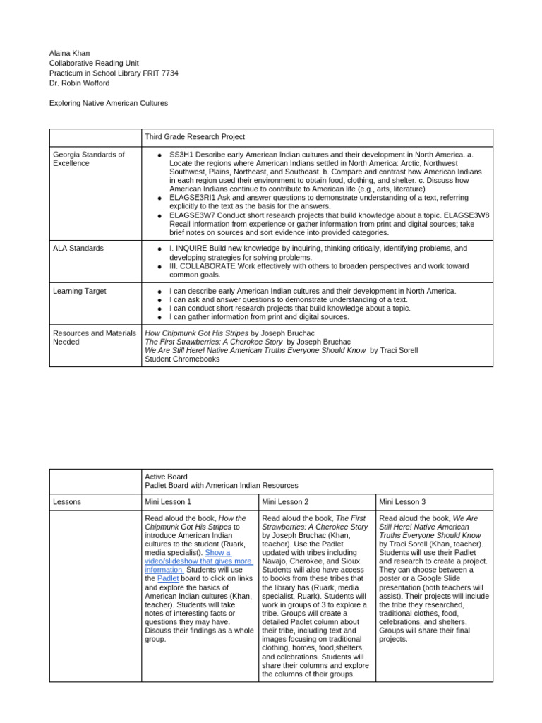 Third Grade Native American Culture Unit | PDF | Native Americans In ...