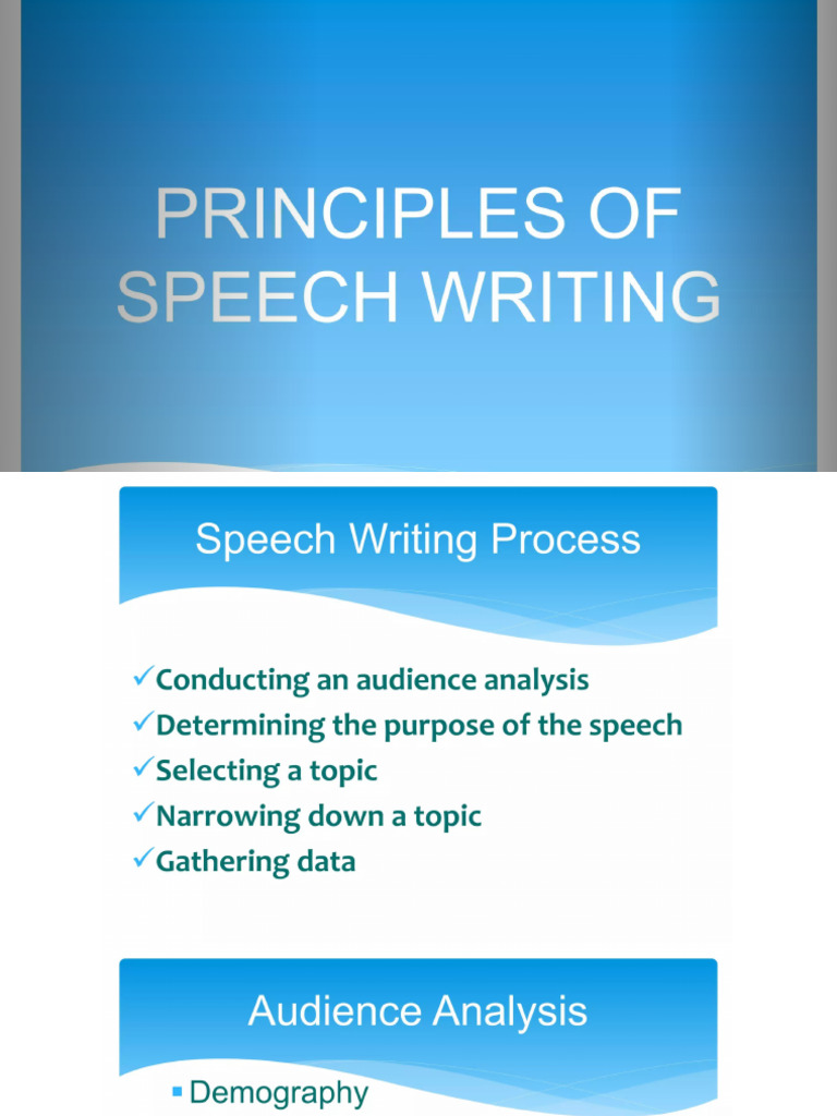 Principles of Speech Writing | PDF