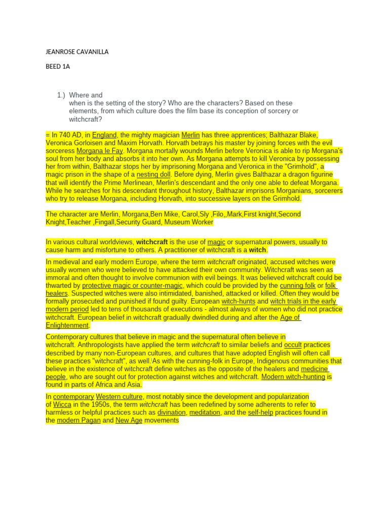 Gec1 Quiz | PDF | Witchcraft | Folklore