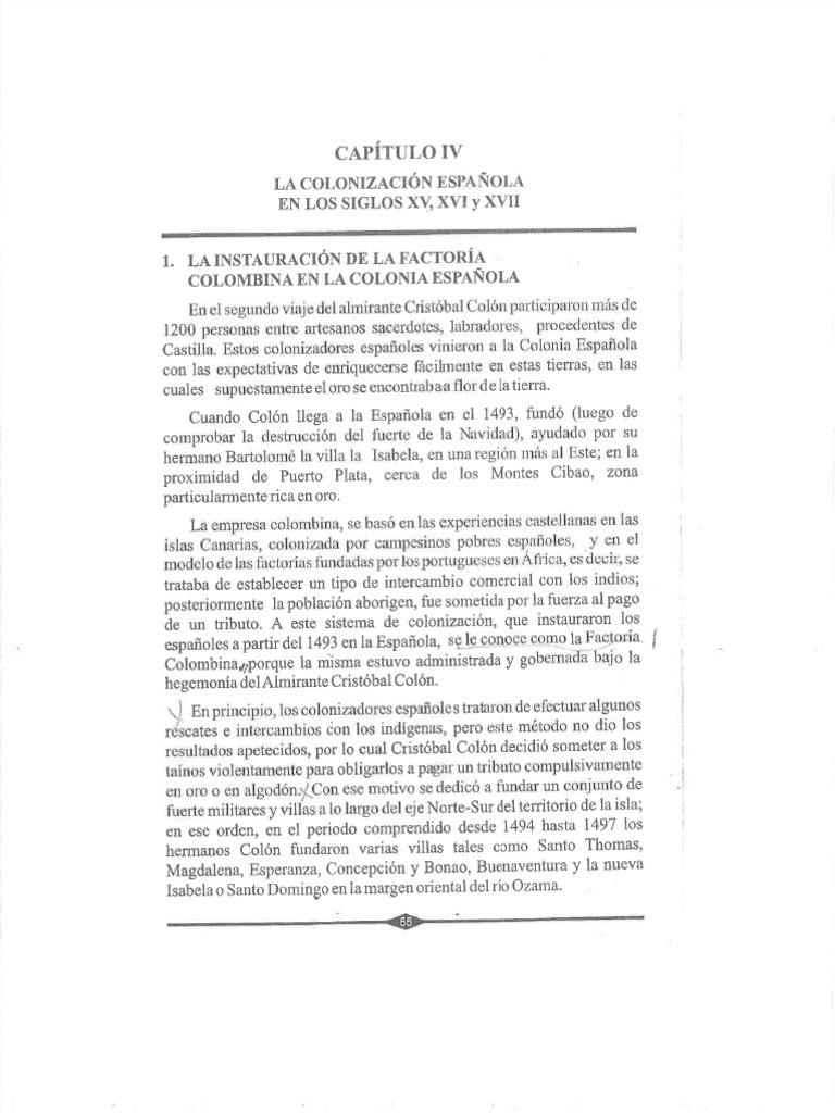 Capítulo IV - La Colonización Española en Los Siglos XV, XVI y XVII | PDF