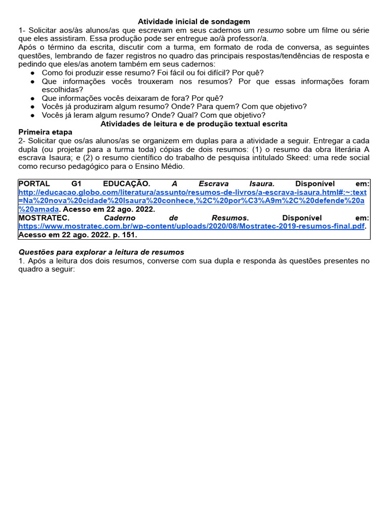 Aprende Mais - Resumo e Esquema Visual | PDF | Abstract (resumo)