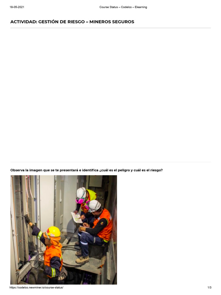 Course Status - Codelco - Elearningriesgo Modulo4 | PDF