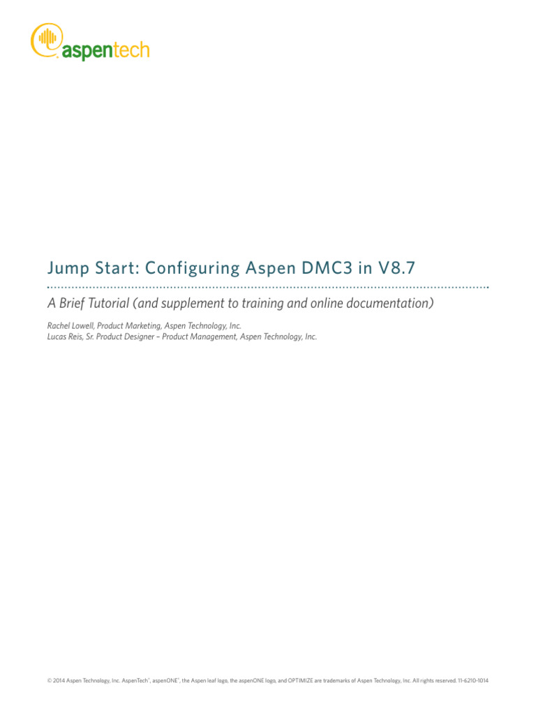 Configuring Aspen DMC3 in V8.7 | PDF | Button (Computing) | Software