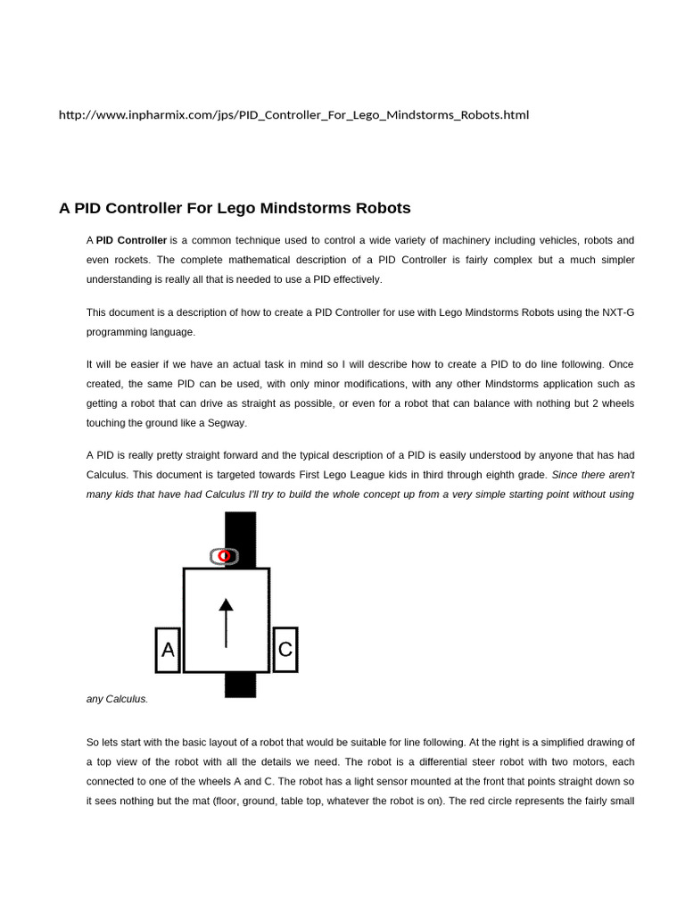 PID Controller for Lego Mindstorms | PDF | Mathematics