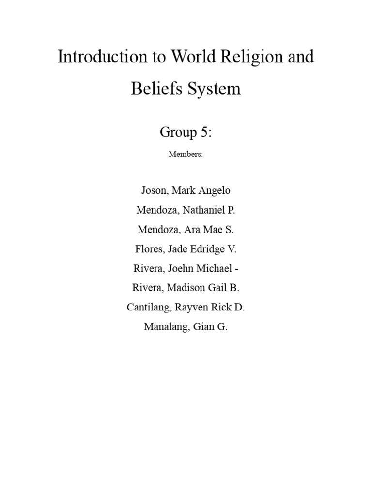 Introduction To World Religion and Beliefs System | PDF | Faith ...