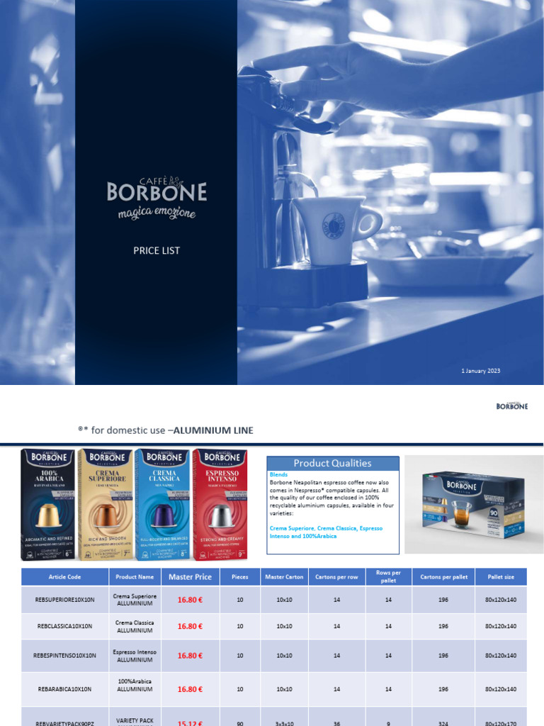 Price List 2023 Export Coffee | PDF | Coffee | Drink