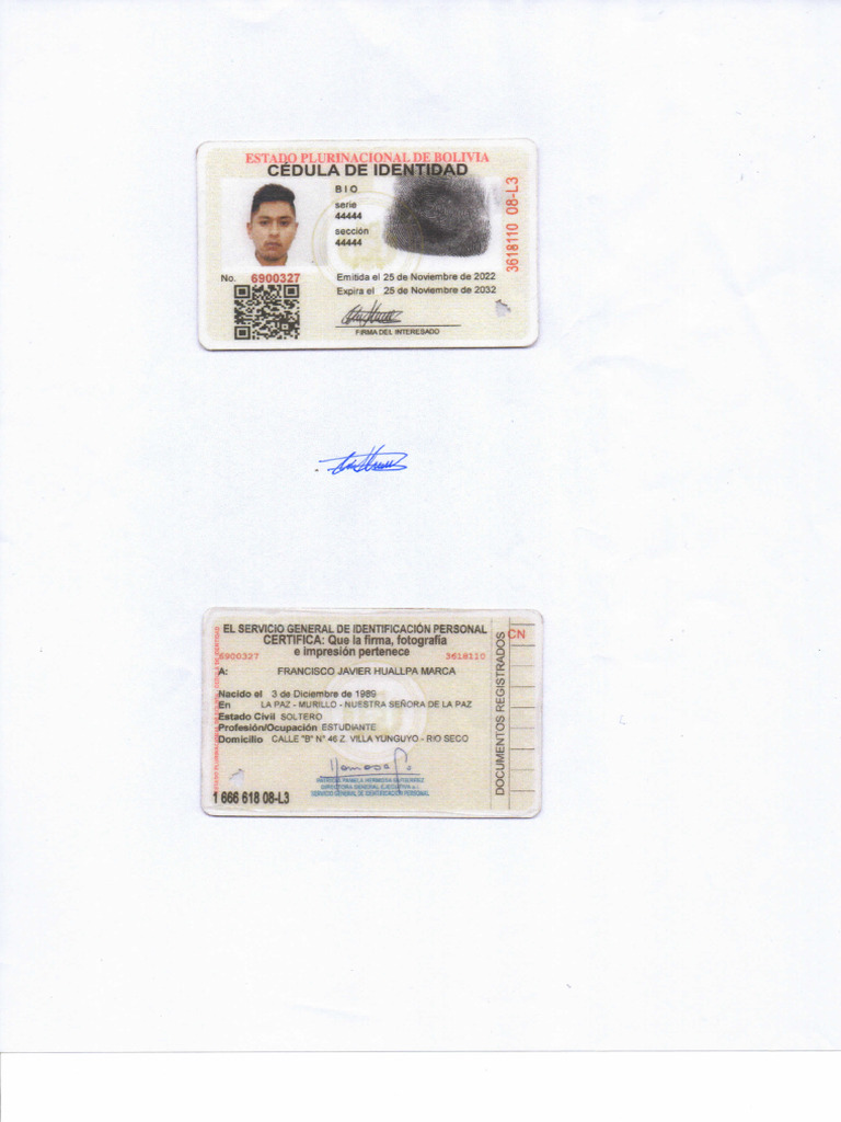Fotocopia Simple de Carnet de Identidad | PDF