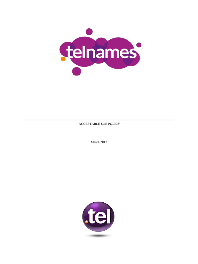 Tel Names Accepted Usage Policy | PDF | Domain Name | Domain Name Registrar