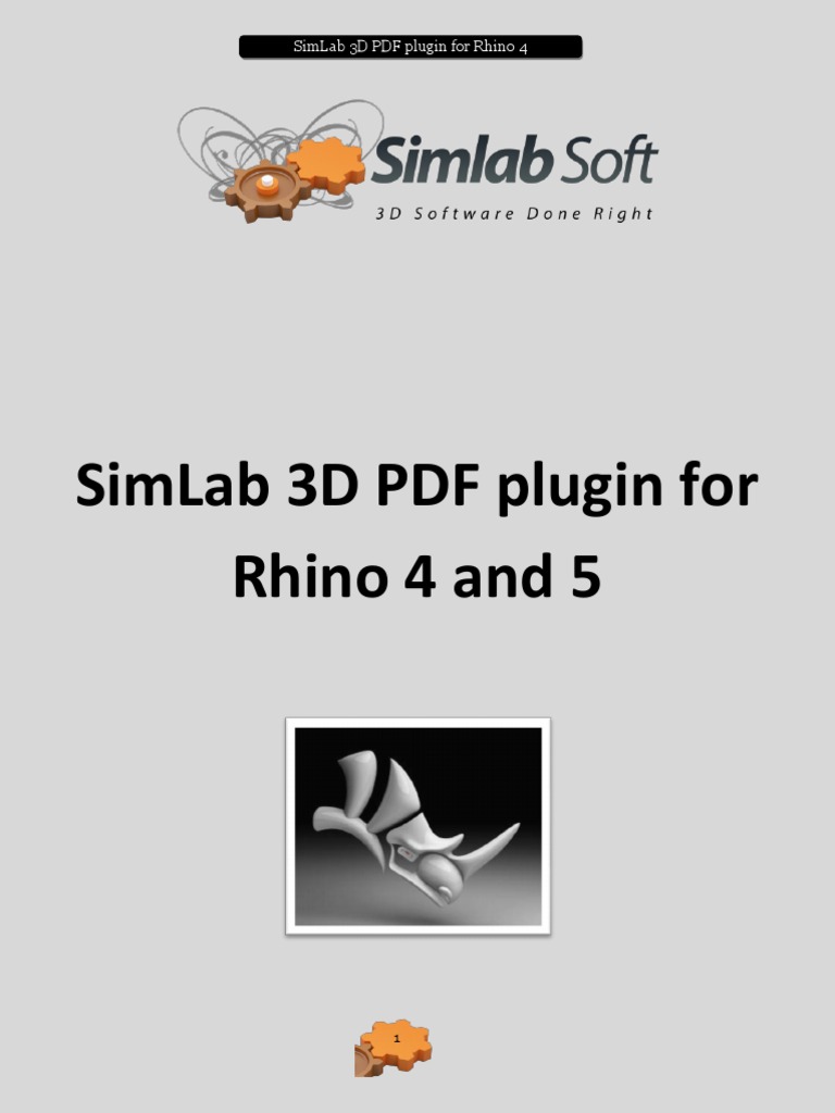 SimLab 3D PDF Plugin For Rhino 4 | PDF | Portable Document Format | 3 D Computer Graphics
