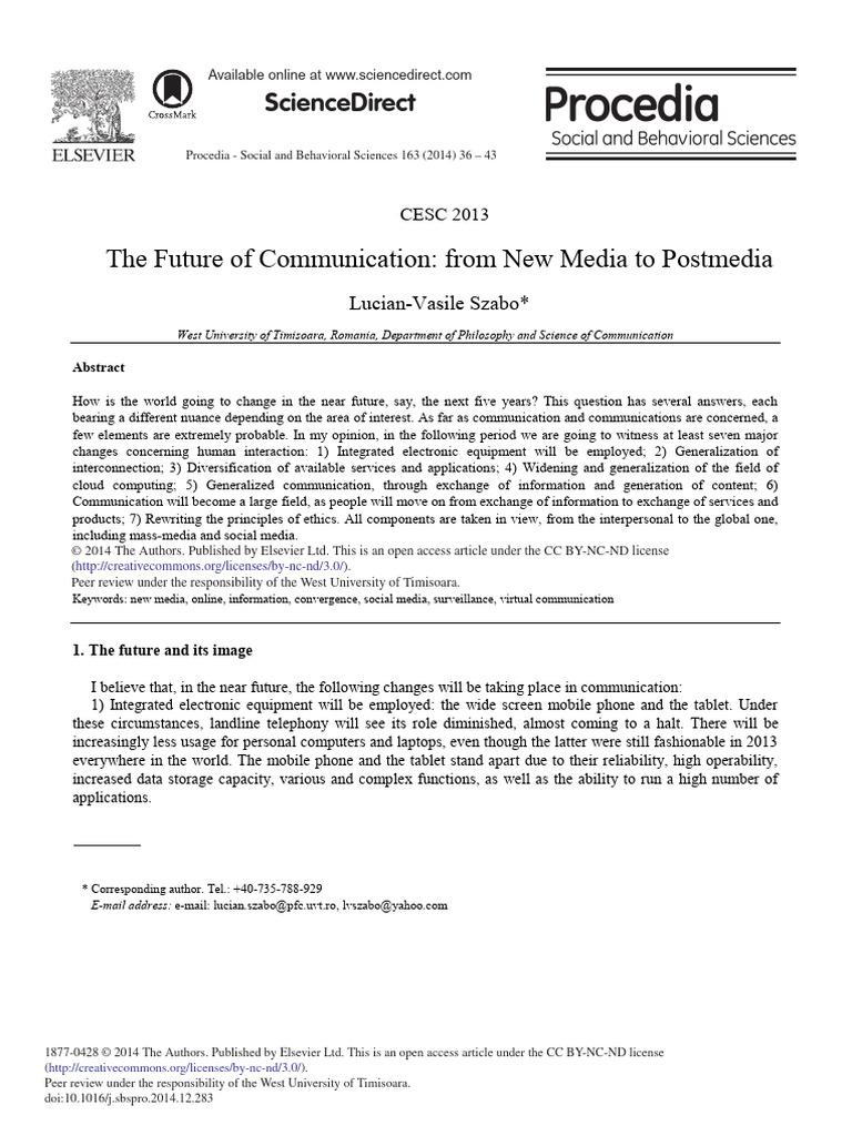 The Future of Communication - From New Media To Postmedia | PDF ...