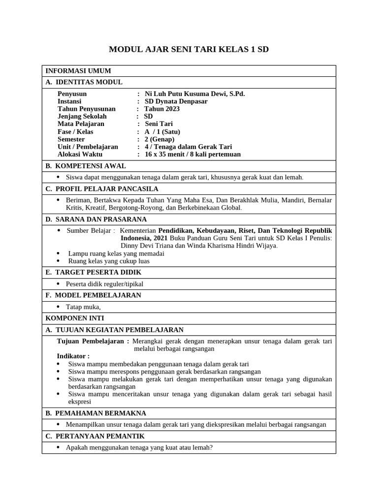 4. Modul Ajar UNIT 4 | PDF