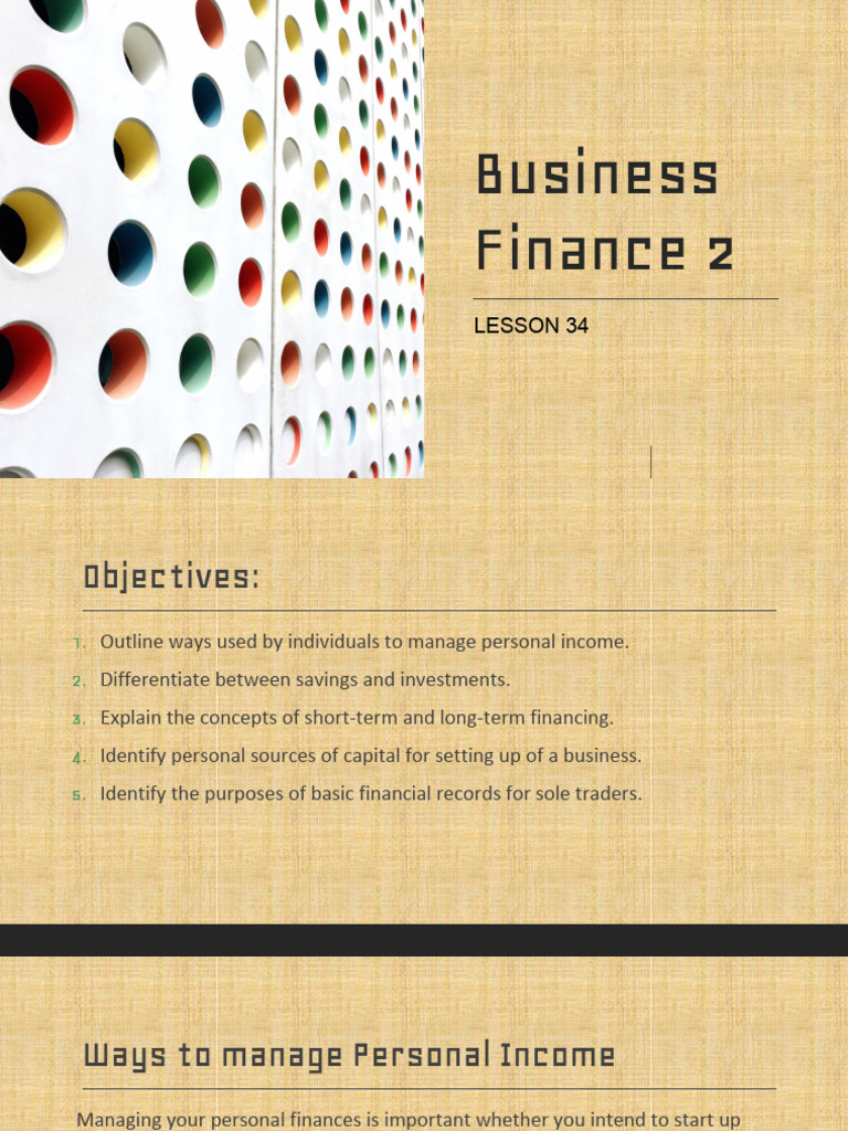 Managing Personal Income and Financing | PDF | Investing | Finance ...