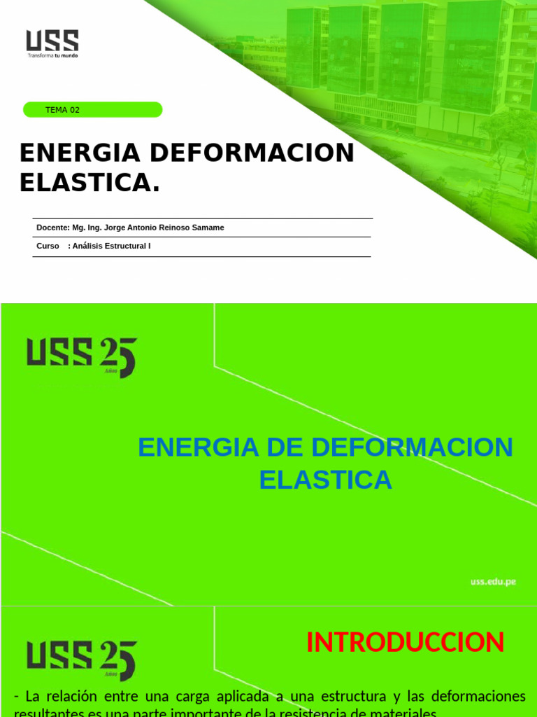 Semana 02 - Energia de Deformacion Elastica | PDF