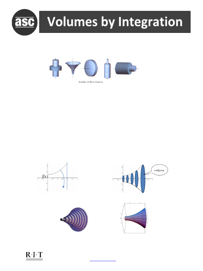 Volumes by Integration | PDF | Cartesian Coordinate System | Integral