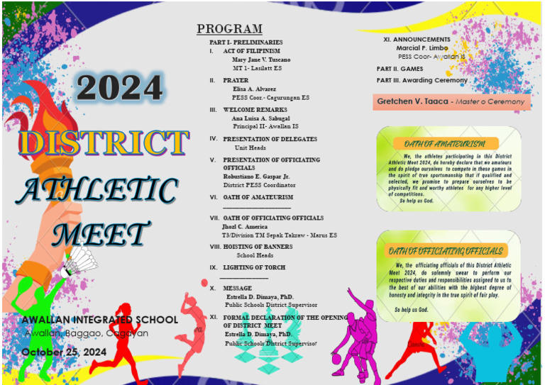 Awallan District Meet Program | PDF