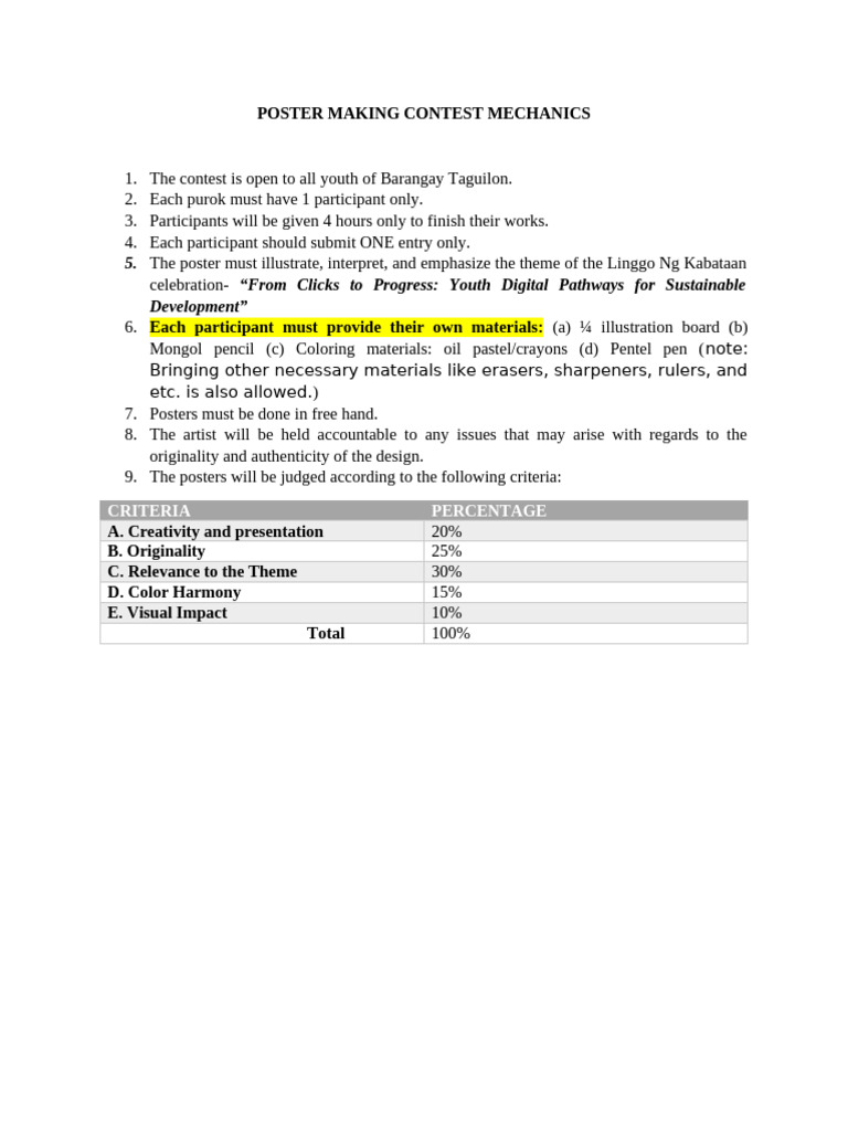 Lit Competition Mech Crit & Tabulation | PDF | Art