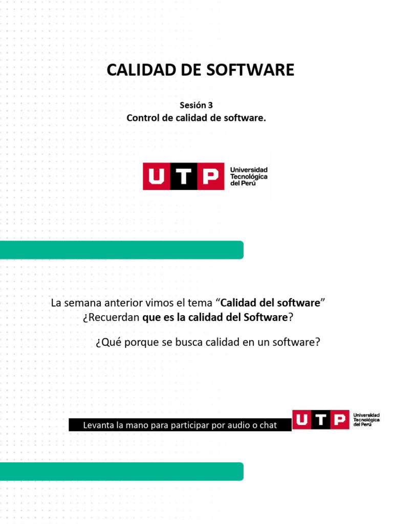 Sesión 03 - Control de Calidad de Software | PDF | Software | Calidad (comercial)