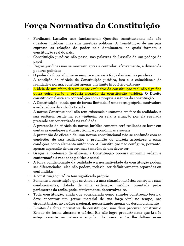 Força Normativa Da Constituição | PDF | Constituição | Lei Constitucional