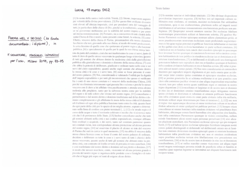 Parma X Secolo | PDF