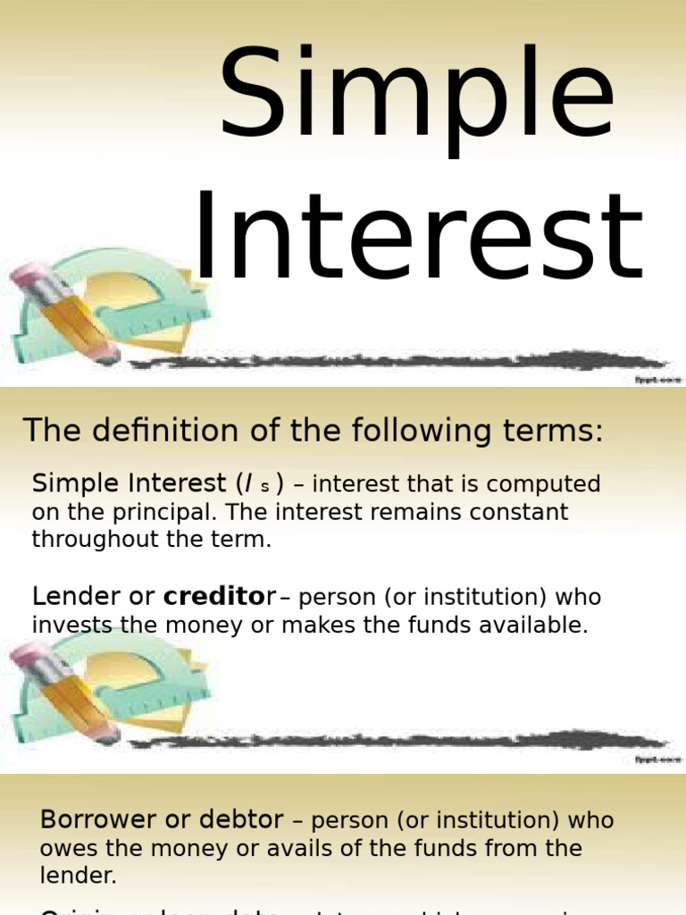Simple Interest: Definitions and Concepts | PDF | Business | Law