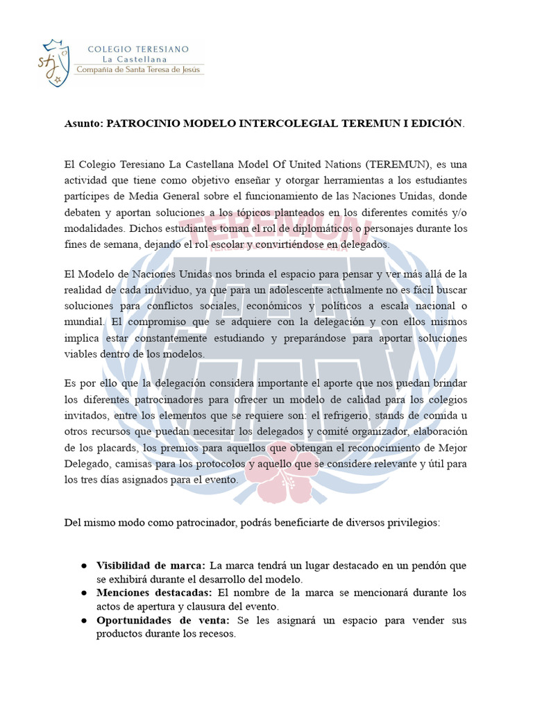 Carta de Patrocinio | PDF