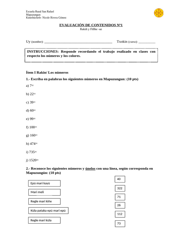 Evaluacion Mapu 5 | PDF