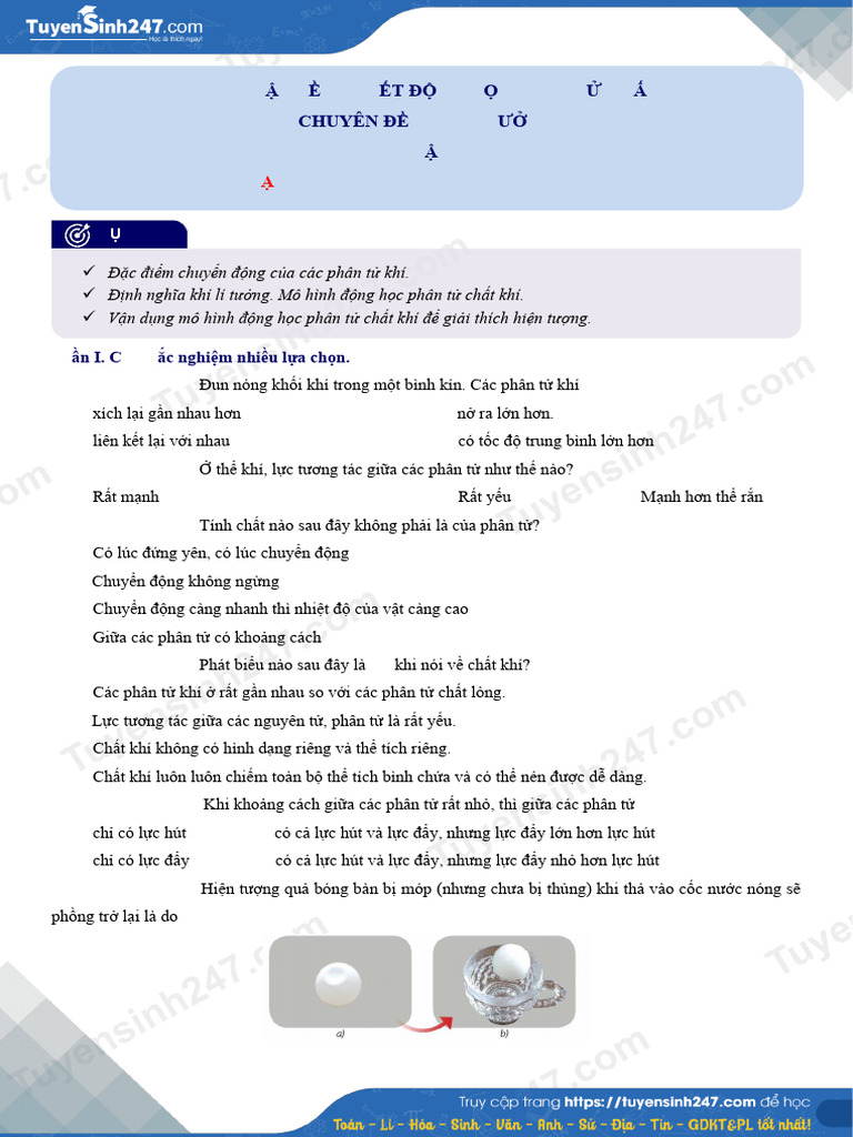 De Thi BTVN Bai Tap Ve Thuyet Dong Hoc Phan Tu Chat Khi 1720605643 | PDF