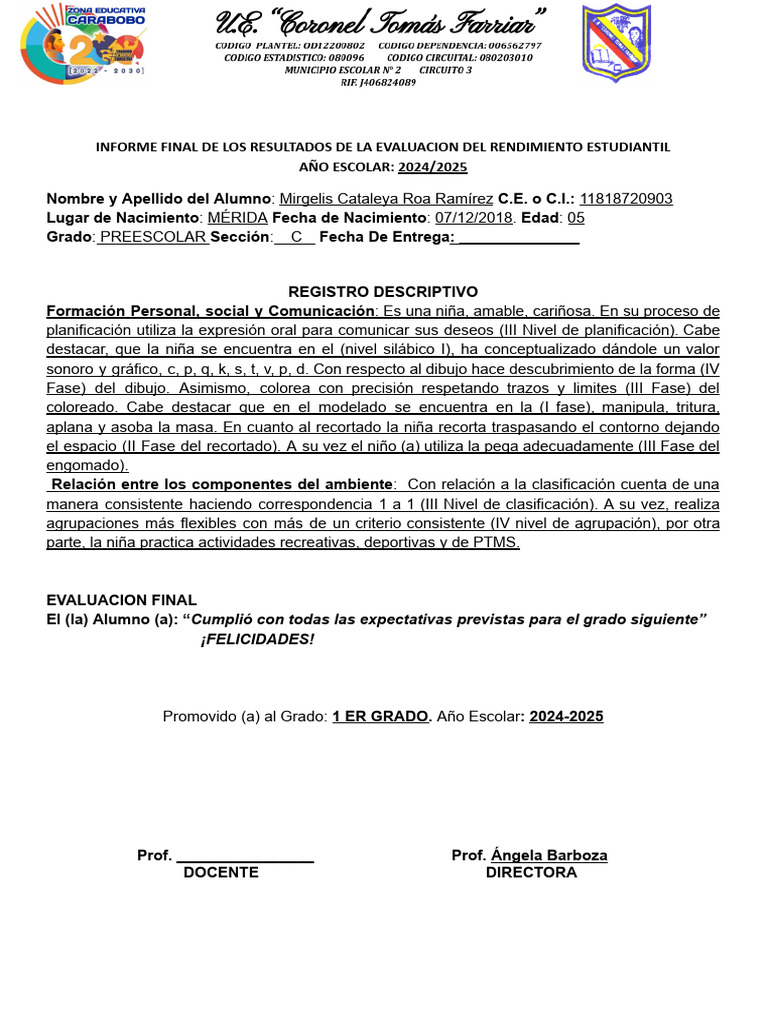 Boleta Final y Entrega Pedagogica - 085231 | PDF | Educación de la ...
