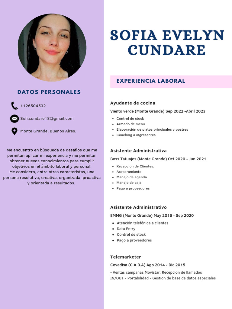 Curriculum Sofi | PDF