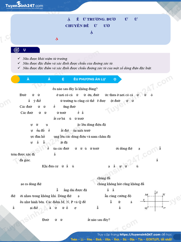 De Thi BTVN Bai Tap Ve Tu Truong Duong Suc Tu 1728287510 | PDF