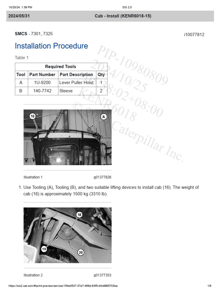 Cab - Install (KENR6018-15) | PDF | Motor Vehicle | Land Vehicles