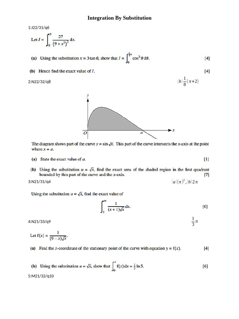 Integration by Substitution | PDF