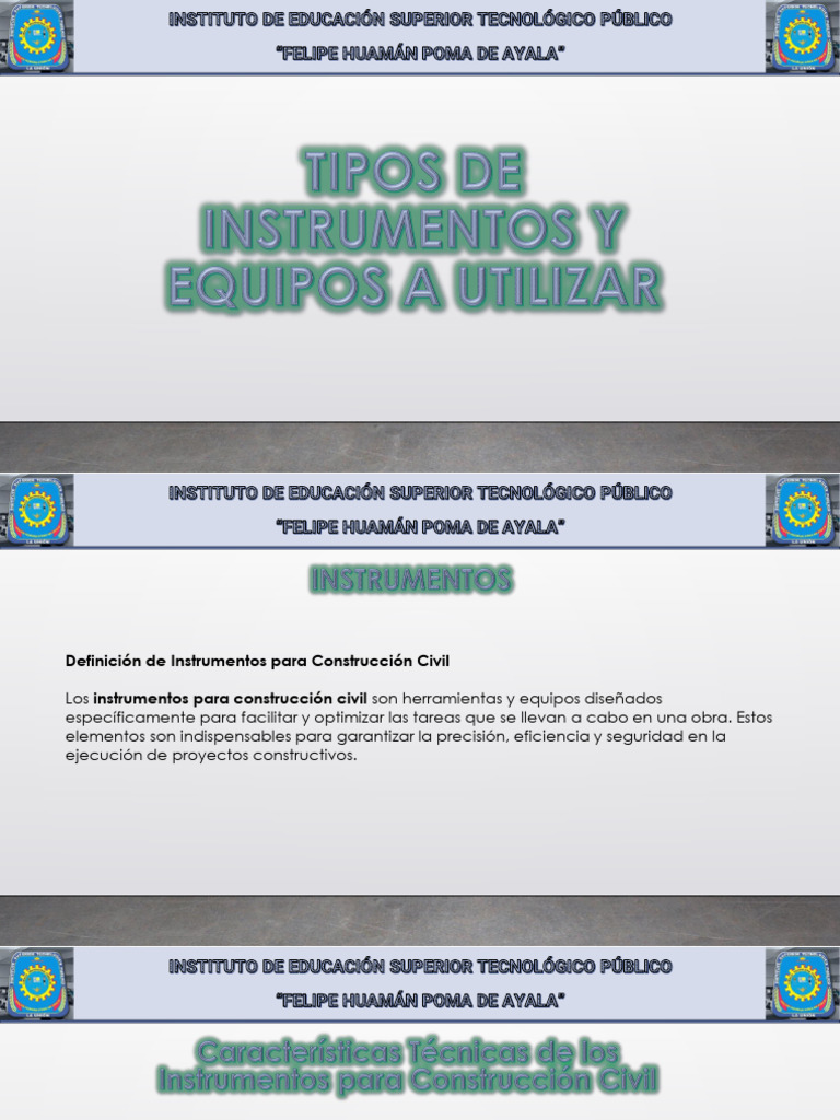 Tipos de Intrumentos y Equipos | PDF | Herramientas | Perforación