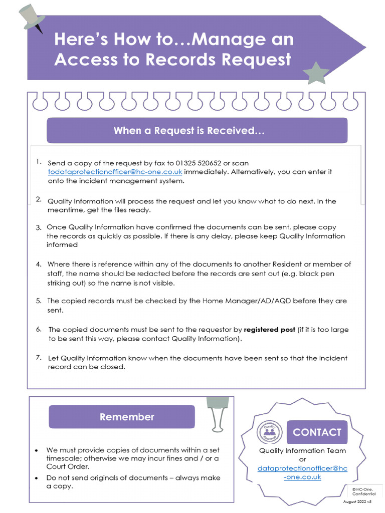 Heres How To - Manage Access To Records Requests - Aug 22 v5 | PDF