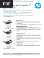 HP Color Laserjet Managed MFP E877Dn Printer Series: Datasheet | PDF ...
