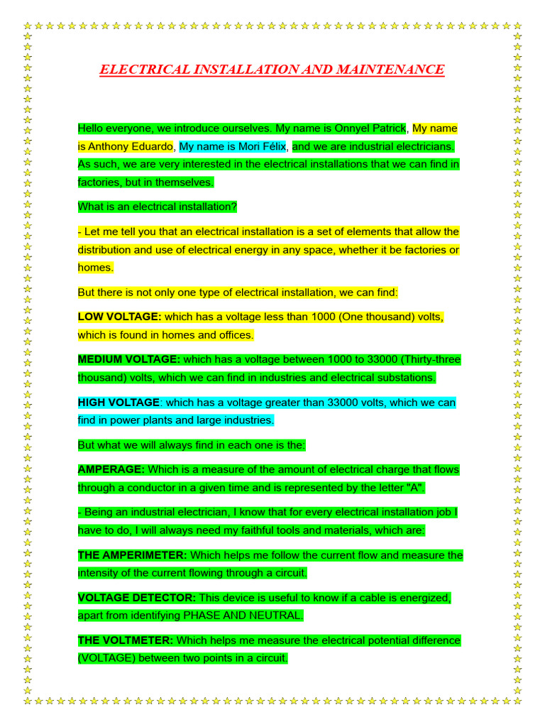 Electrical Installation and Maintenance V2 | PDF | Voltage | Electrical ...