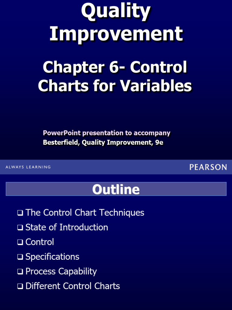 CH - 6 Control Charts For Variables | PDF | Standard Deviation | Engineering Tolerance