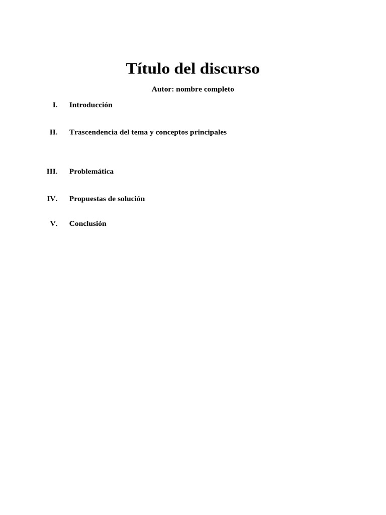 Formato Del Discurso | PDF